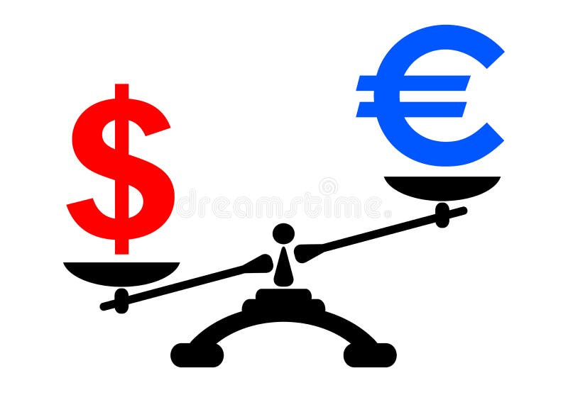 Dollar and Euro Rate Icon, Balance on Dollar Side Stock Vector ...