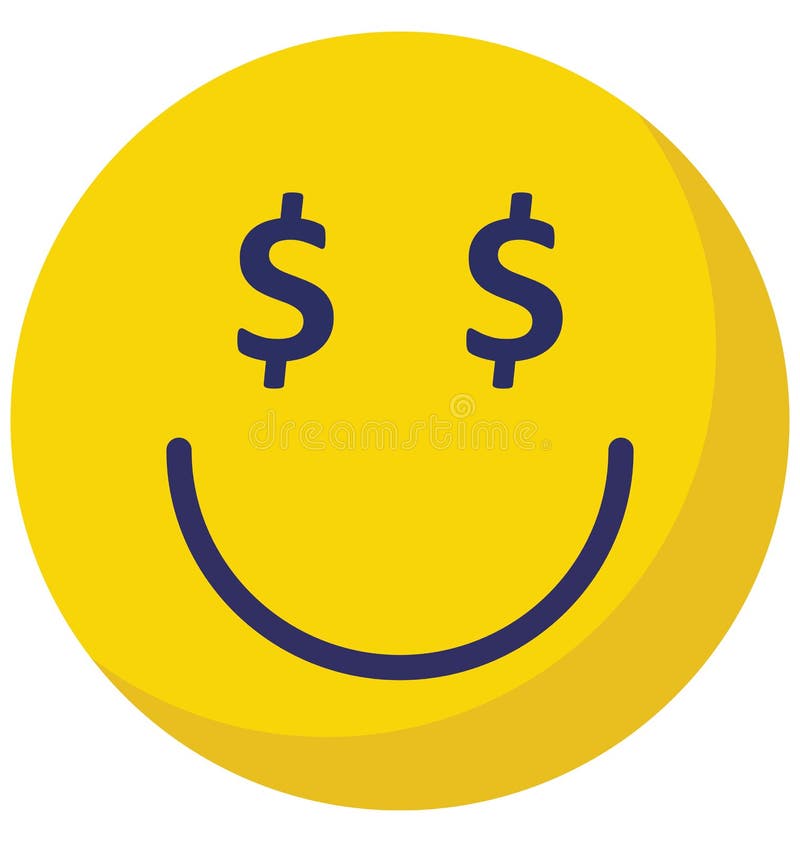 Dollar, Dollar on Face Vector Isolated Icon Which Can Easily Modify or ...