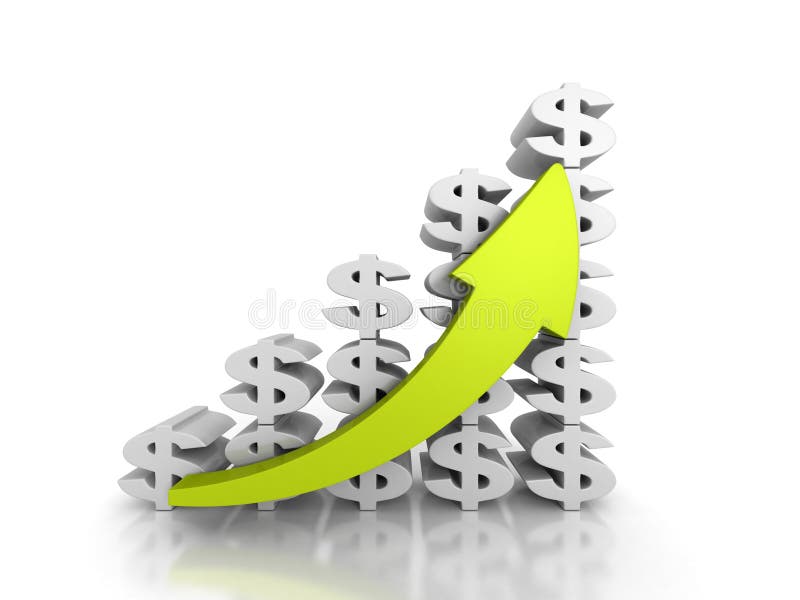 Dollar Financial Success Bar Chart Graph Growing Up Arrow Stock ...
