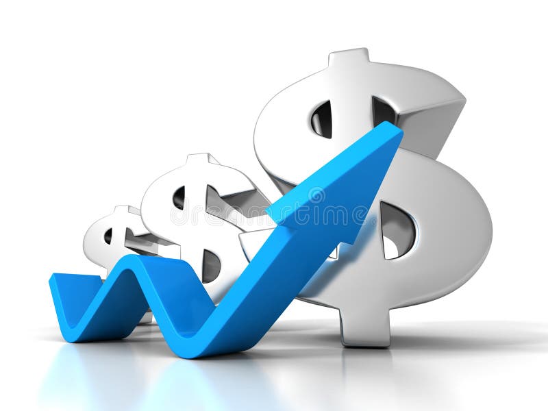 Dollar Financial Success Bar Chart Graph Growing Up Arrow Stock ...