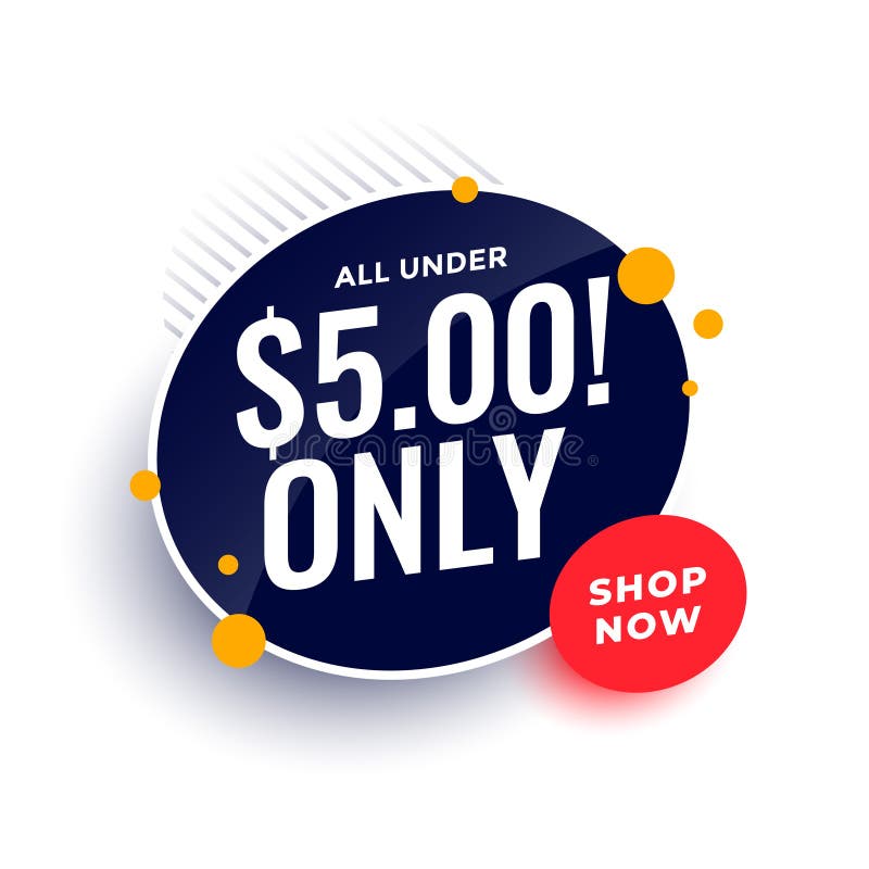 Dollar Five only Sale Shopping Banner Design Stock Vector ...