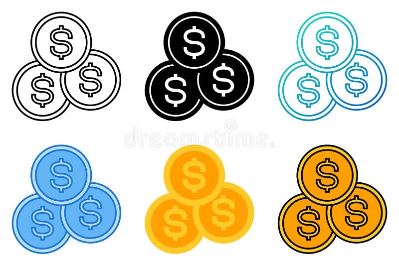 Dollar in Flat Style Isolated Stock Vector - Illustration of colourful ...