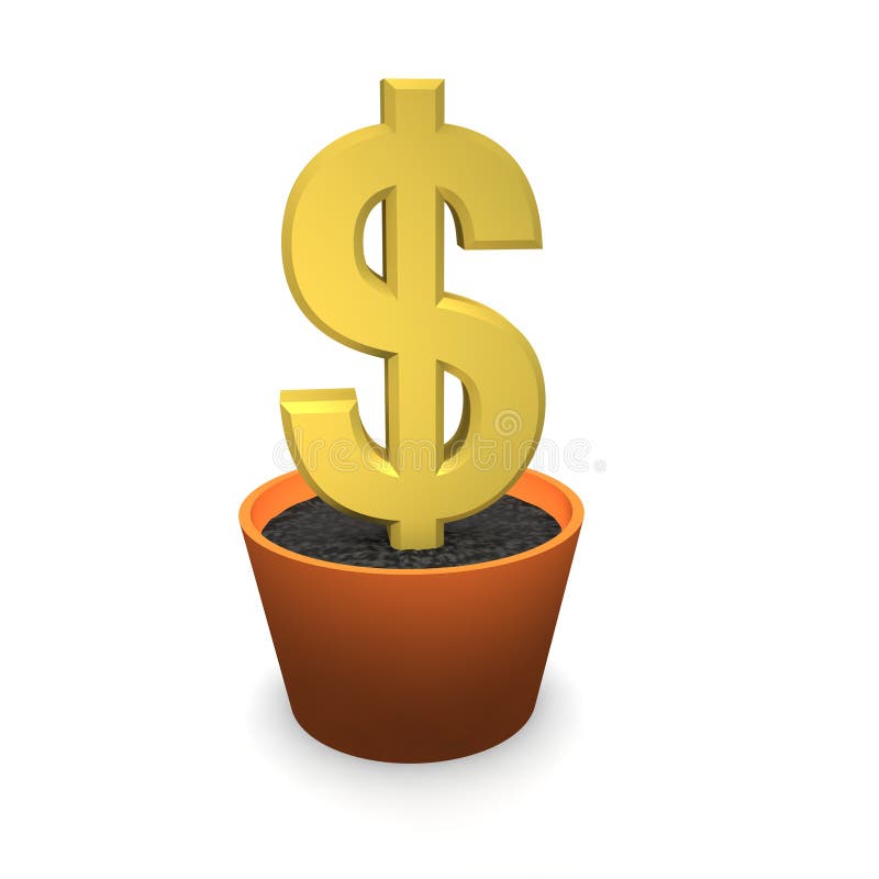 Dollar Signs Money Plant Tree Stock Illustration - Illustration of ...
