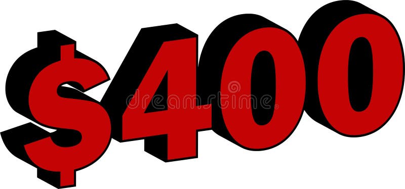 $400 Dollar Four Hundred Price Symbol Red Stock Illustration ...