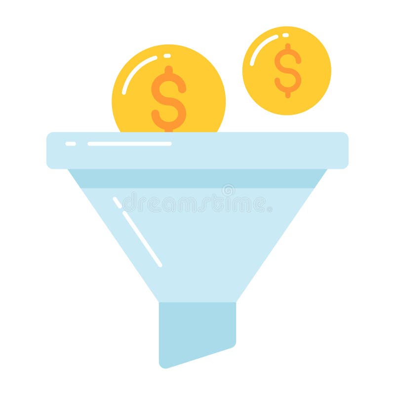 Dollar with Funnel, Concept of Money Filter Vector Stock Vector ...