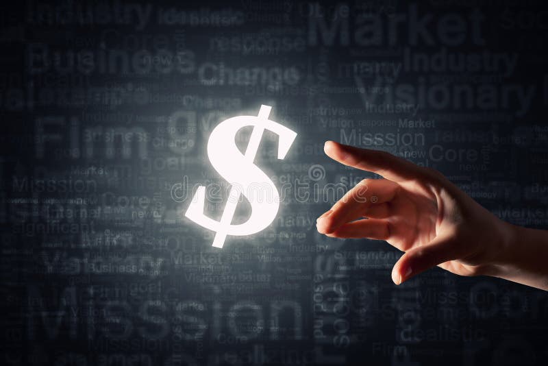 Dollar glowing sign stock image. Image of dollar, reach - 70480443