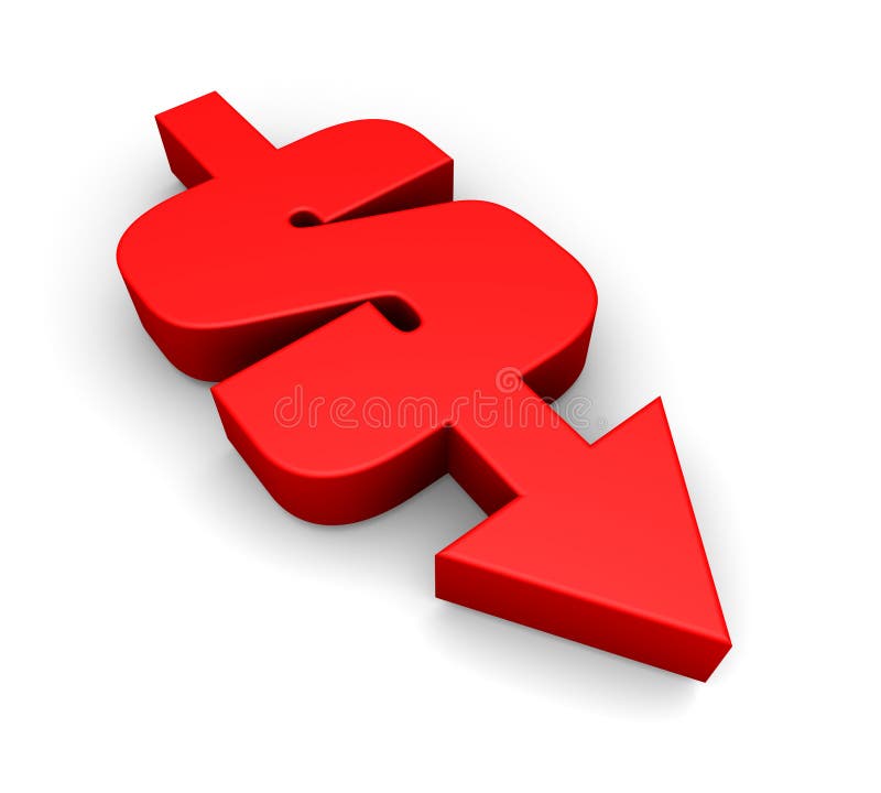 Dollar going down stock illustration. Illustration of background - 6960095