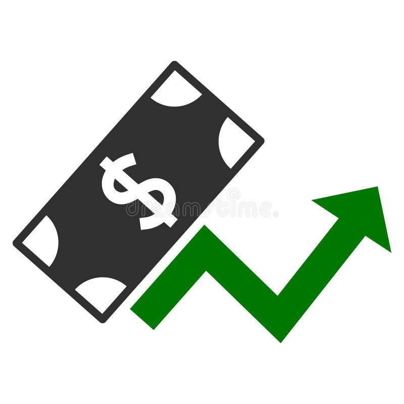 Dollar Growth Trend Flat Icon Symbol Stock Vector - Illustration of ...