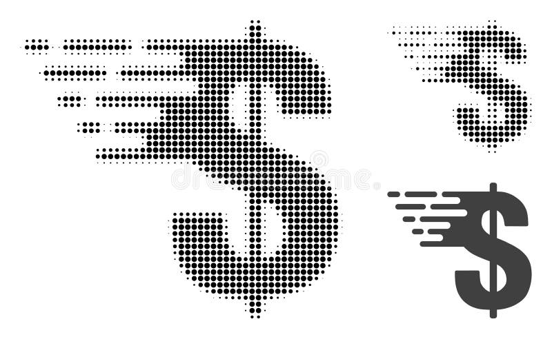 Dollar Halftone Dotted Icon Stock Vector - Illustration of money, loan ...
