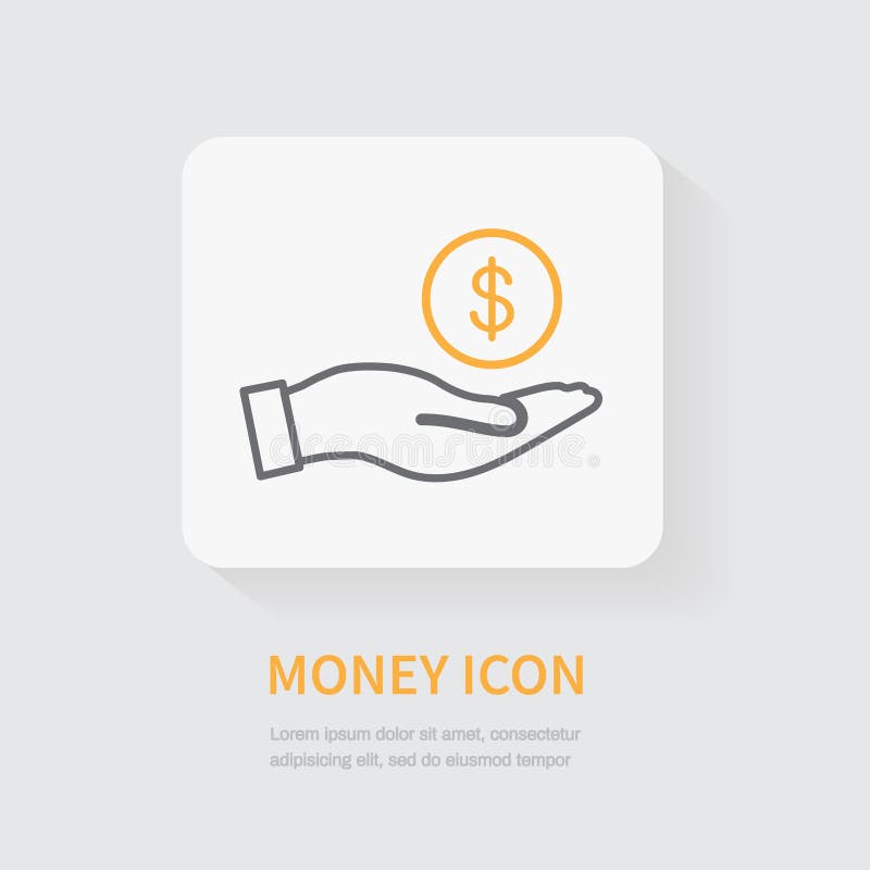 Dollar in Hand Icon. Money Icon. Vector Illustration Stock Vector ...