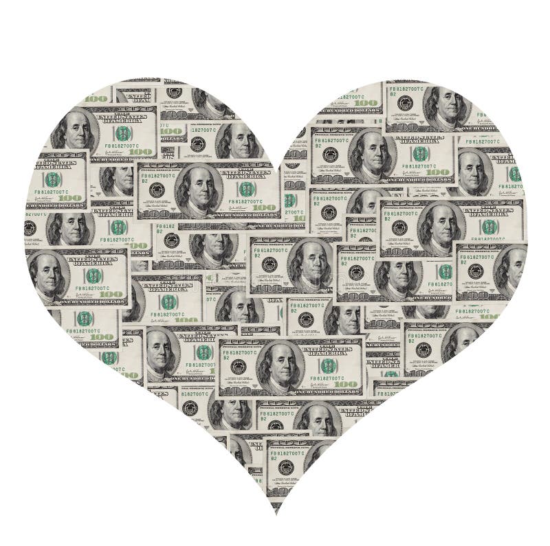 Heart and Money Love Valentine Stock Illustration - Illustration of ...