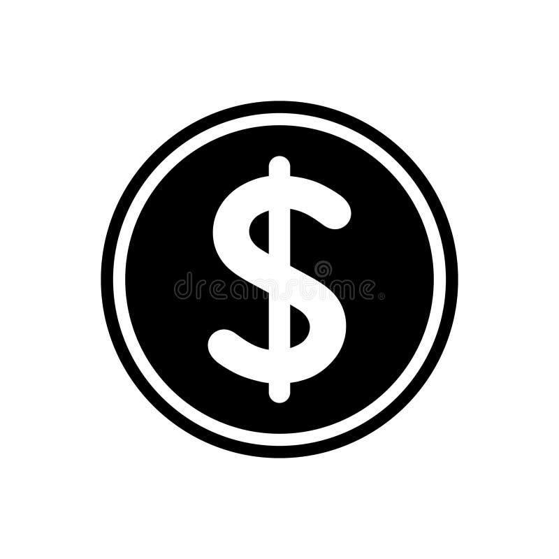 Dollar Icon on Black Circle. Money, USD Currency Sign Symbol Stock ...