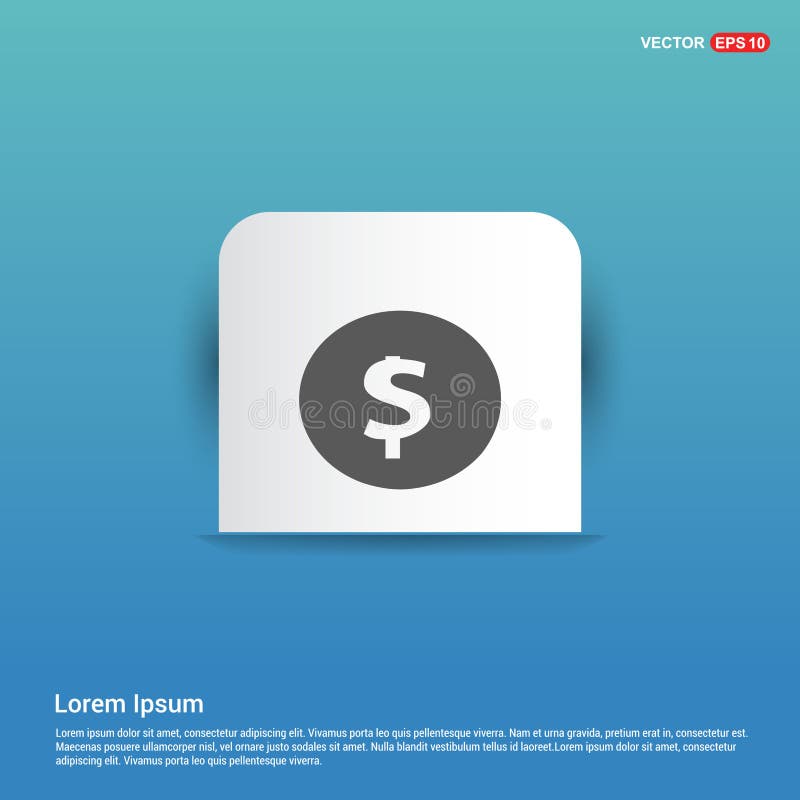 Dollar Icon - Blue Sticker Button Stock Vector - Illustration of ...