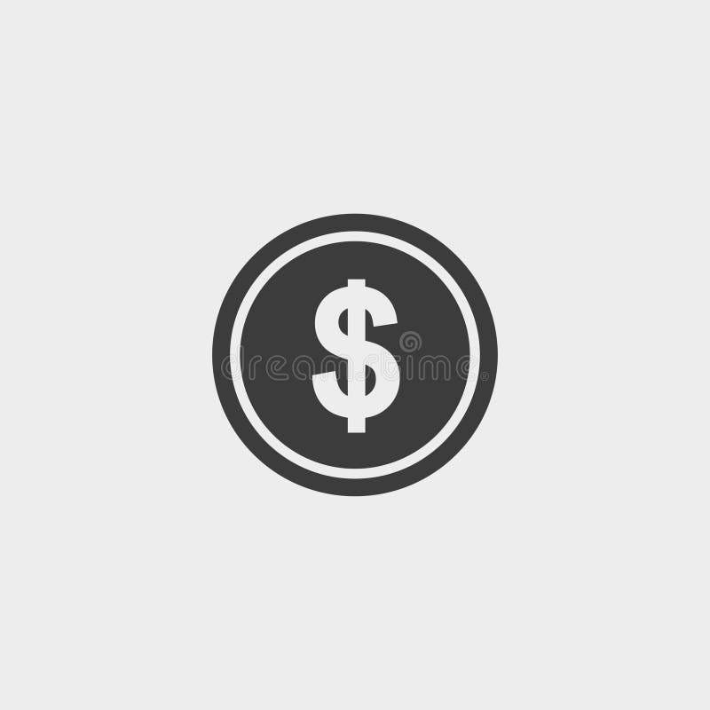 Dollar Icon in a Flat Design in Black Color. Vector Illustration Eps10 ...
