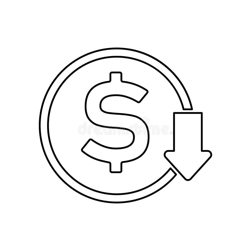 Dollar Icon on a White Background, Vector Illustration Stock Vector ...