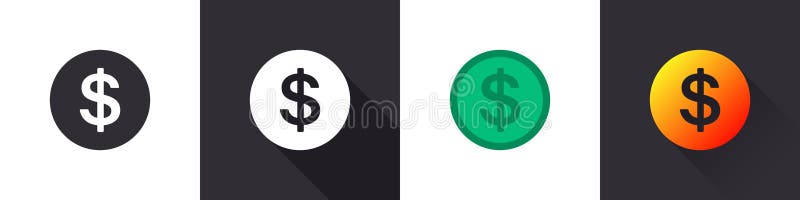 Dollar Icons. Round Dollar Icons. Concept Icons. Icons Different Style ...