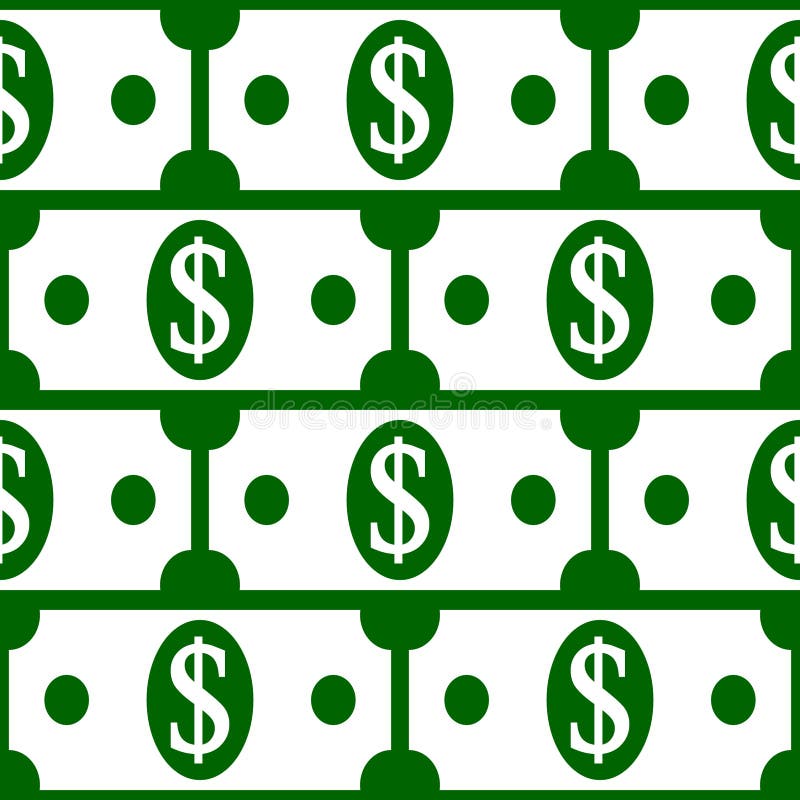 Dollar Icons Seamless Pattern. Stock Illustration - Illustration of ...