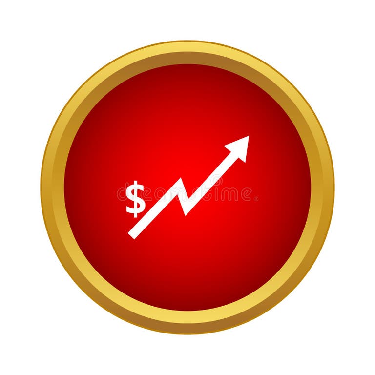 Dollar Increase Graph Icon in Simple Style Stock Vector - Illustration ...