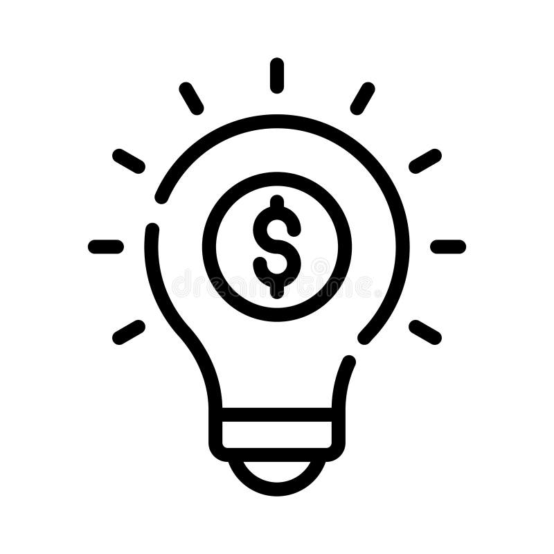 Dollar Inside Bulb Depicting Innovative Idea, Financial Idea Icon ...
