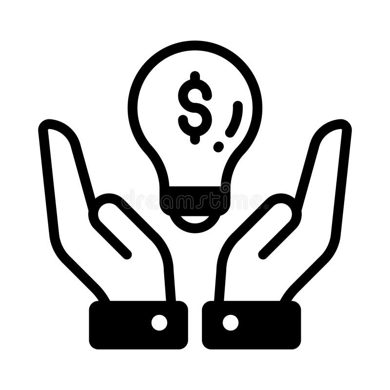 Dollar Inside Bulb Depicting Innovative Idea, Financial Idea Icon ...