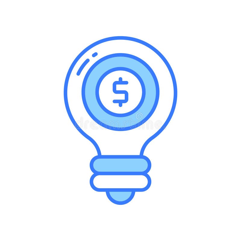 Dollar Inside Bulb Depicting Innovative Idea, Financial Idea Icon ...