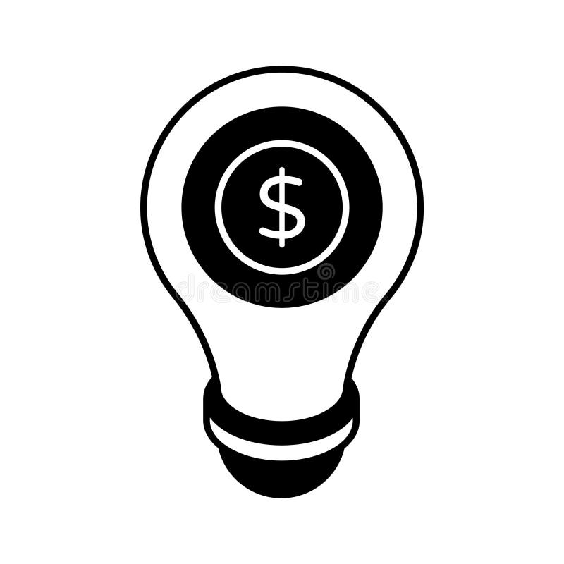 Dollar Inside Bulb Depicting Innovative Idea, Financial Idea Icon ...
