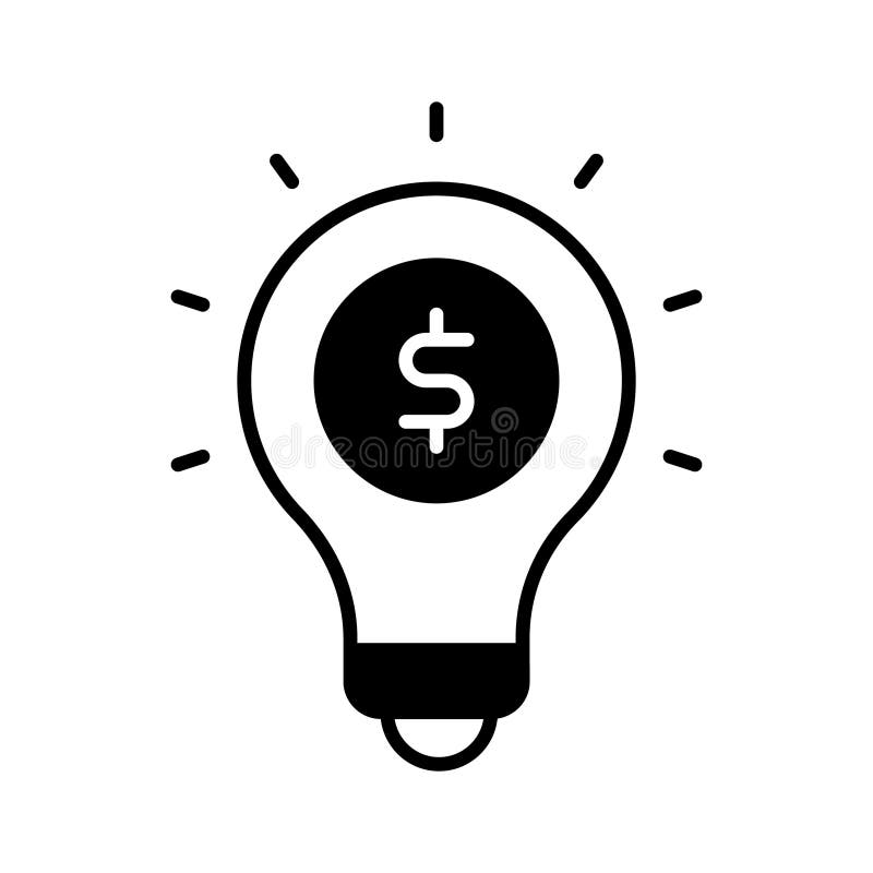 Dollar Inside Bulb Depicting Innovative Idea, Financial Idea Icon ...