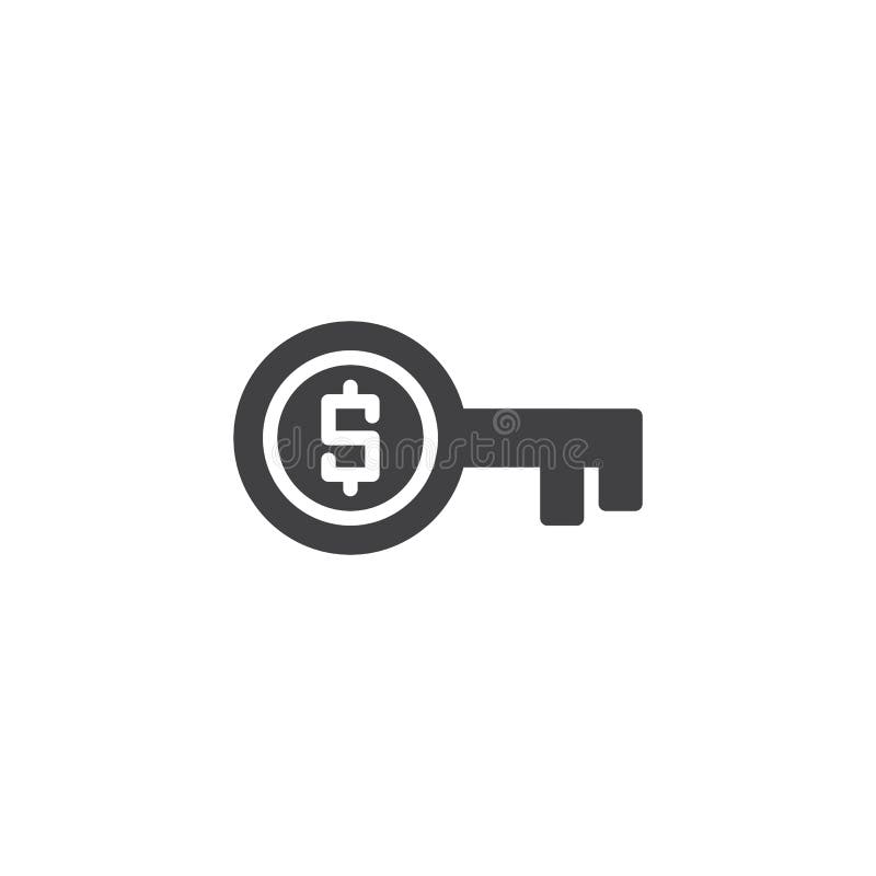 Dollar key vector icon stock vector. Illustration of symbol - 110897050