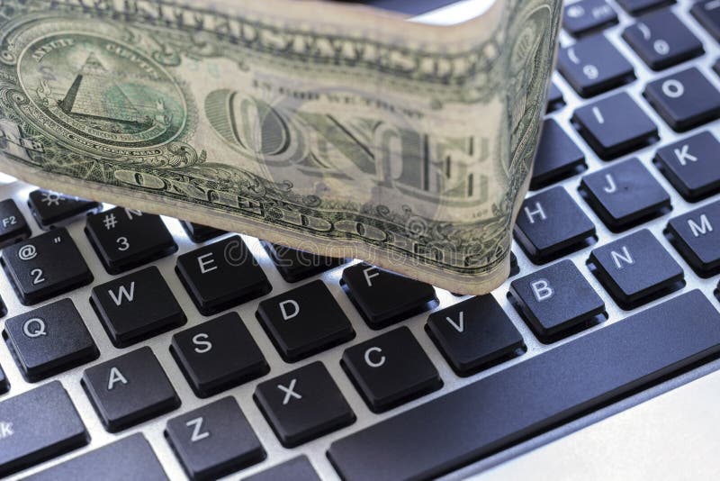 Dollar and keyboard stock image. Image of isolated, computer - 96252399