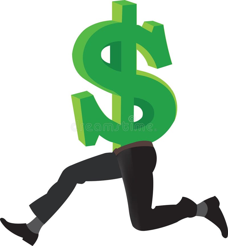 Dollar with legs running stock vector. Illustration of power - 73901448