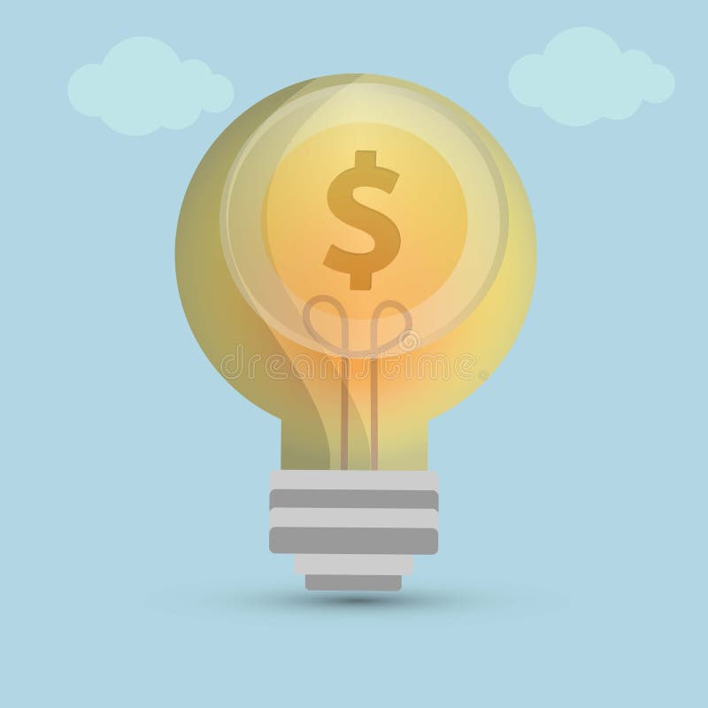 Light Bulb with a Dollar Coin Inside, Money and Power Concept Stock ...