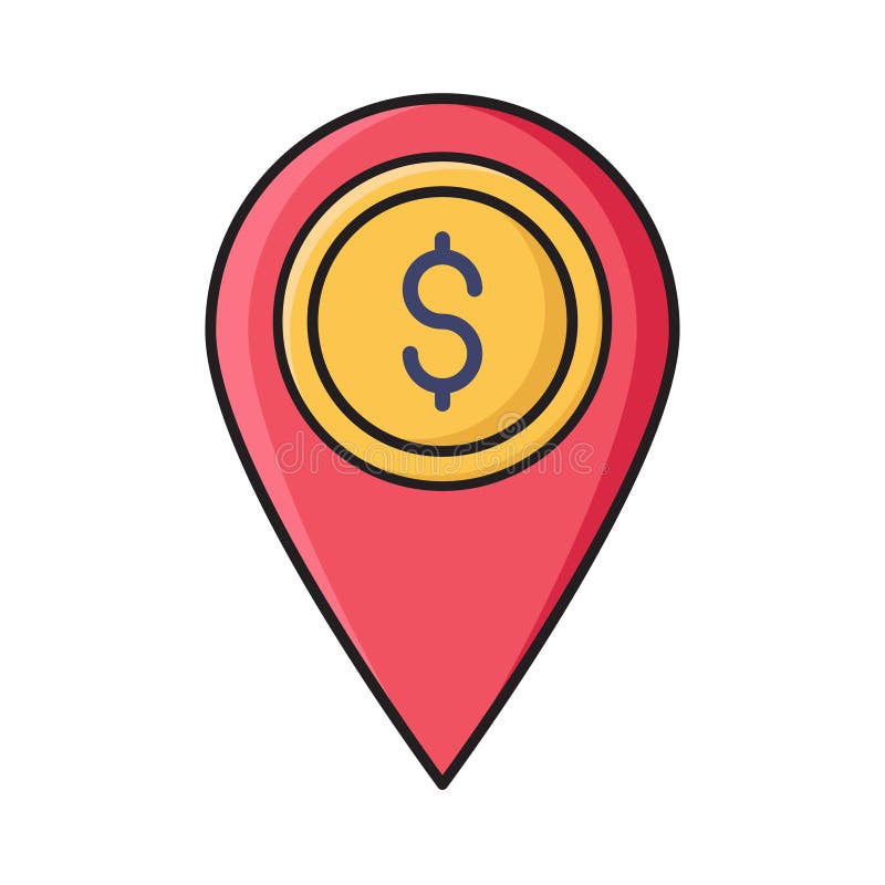 Dollar Location Isolated Vector Icon Which Can Easily Modify or Edit ...
