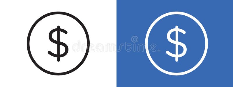 Dollar Logo Sign Set Vector Outline Stock Vector - Illustration of ...