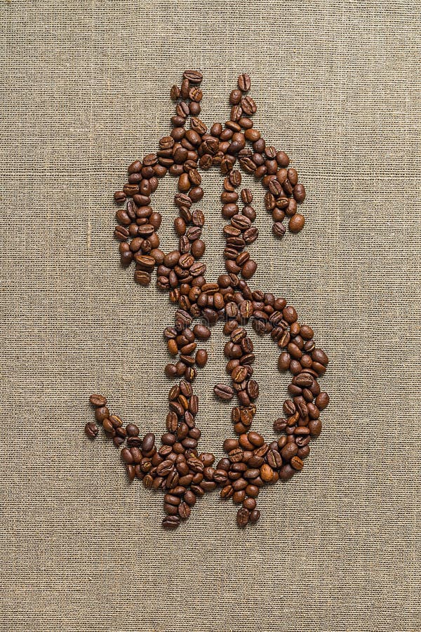 Dollar Made from Coffee Beans Stock Image - Image of graphic, currency ...
