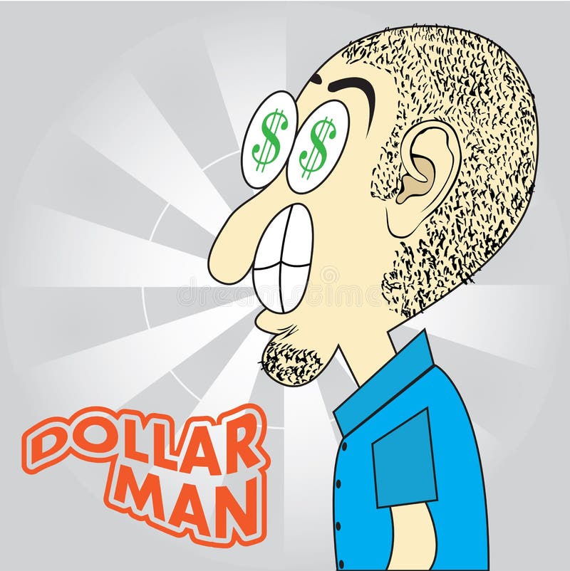 Dollar Man stock vector. Illustration of banknote, fortune - 53727531