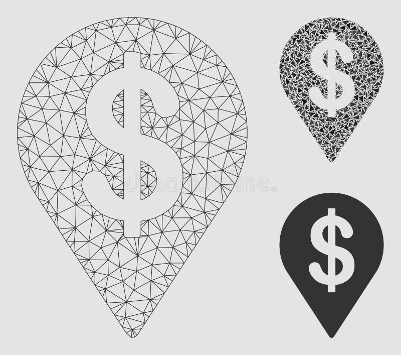 Dollar Map Pointer Vector Mesh Carcass Model and Triangle Mosaic Icon ... Dollar Map Pointer Vector Mesh Carcass Model and Triangle Mosaic Icon ...