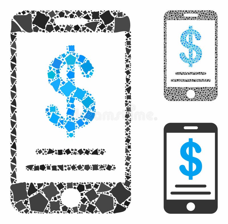 Dollar Mobile Wallet Composition Icon of Irregular Parts Stock Vector ...