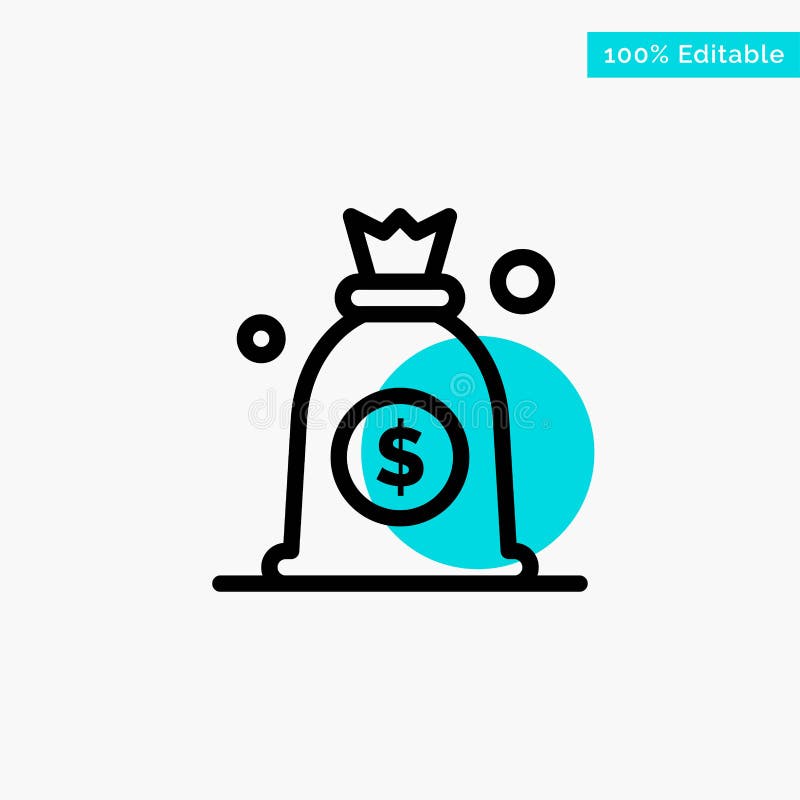 Dollar, Money, Bag Turquoise Highlight Circle Point Vector Icon Stock ...