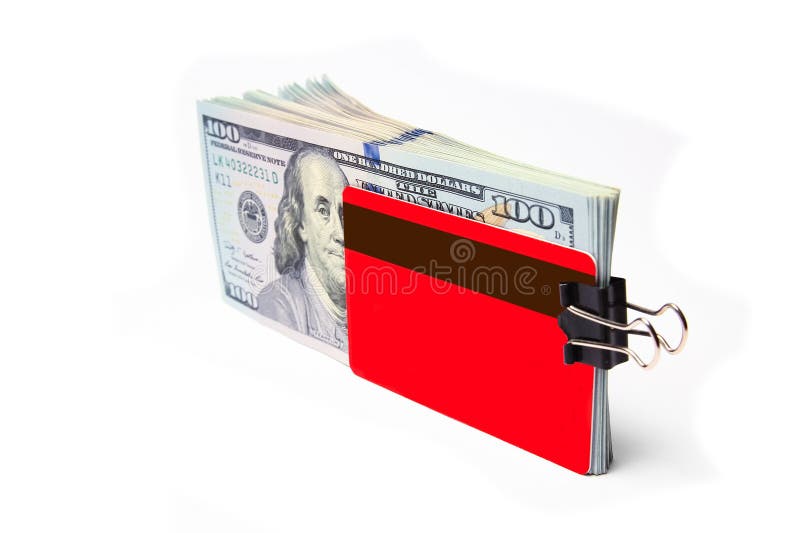 Dollar Money Business Visa Card on a White Background Stock Image ...