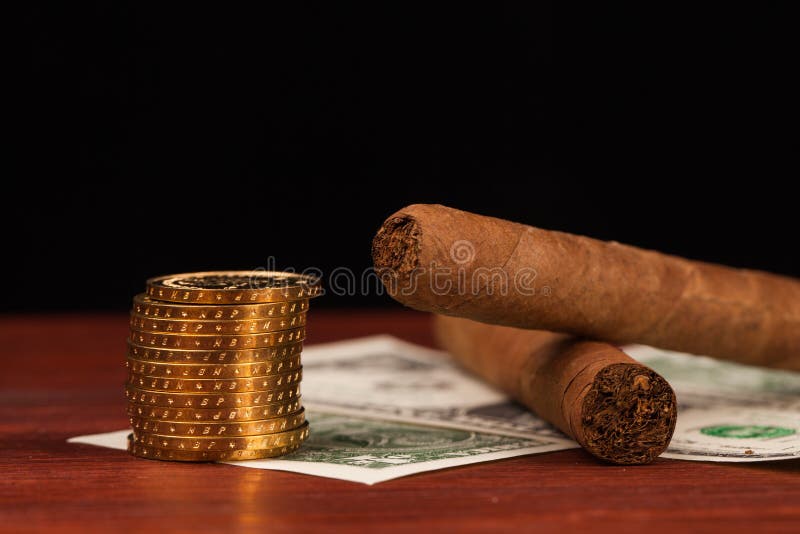 Dollar money and cigar stock image. Image of development - 34404681
