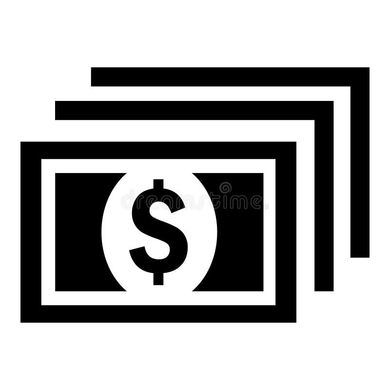 Dollar Money or Currency Stack Icon Vector. Cash Payment Symbol Stock ...