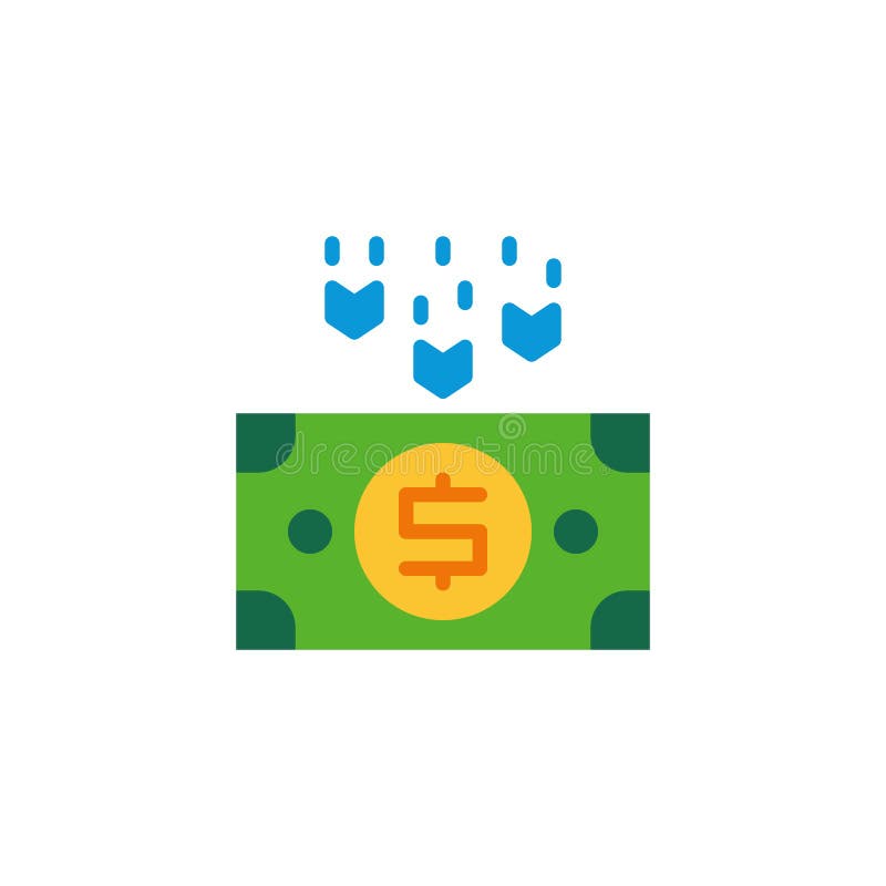 Dollar Money Decrease Flat Icon Stock Vector - Illustration of flat ...