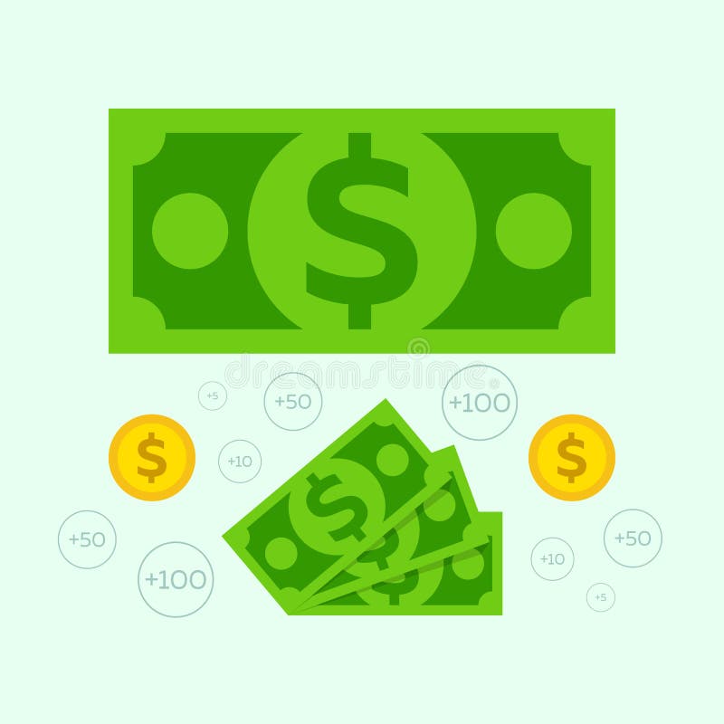 Dollar and money flat stock vector. Illustration of single - 74175803