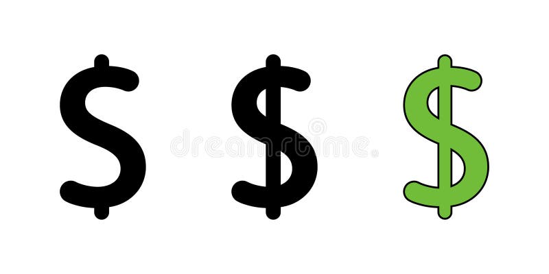 Dollar, Money Icon in Generic Style. USD Currency Sign Symbol Stock ...