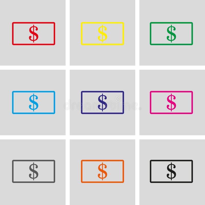 Dollar Money Icon Stock Vector Illustration Flat Design Stock Vector ...