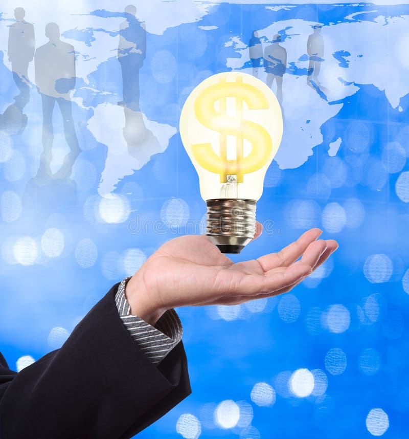 Dollar Money Sign in Light Bulb Stock Image - Image of income, economy ...