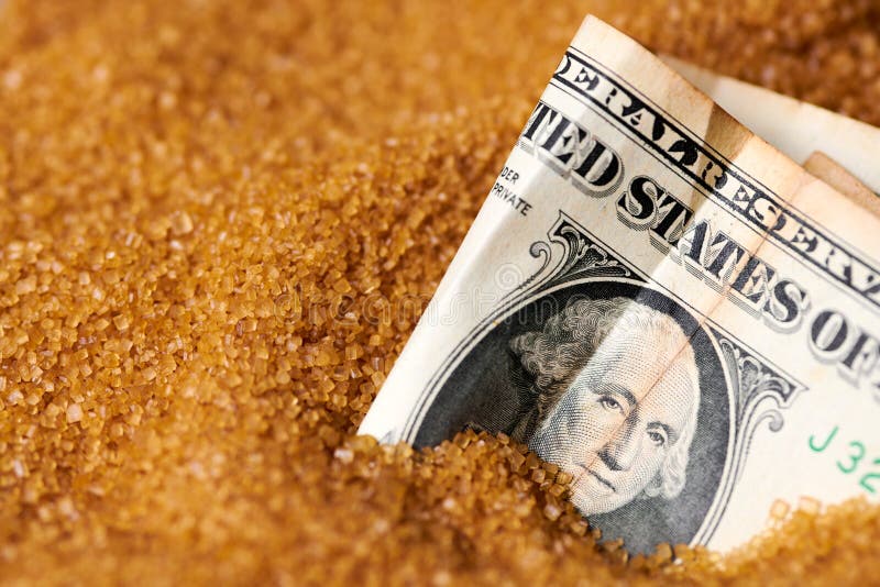 Dollar money in sugar stock image. Image of international - 203114769