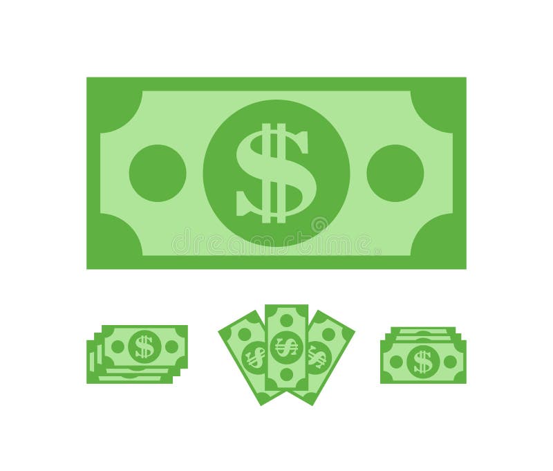 Dollar Money Vector Icon Collection Stock Vector - Illustration of ...