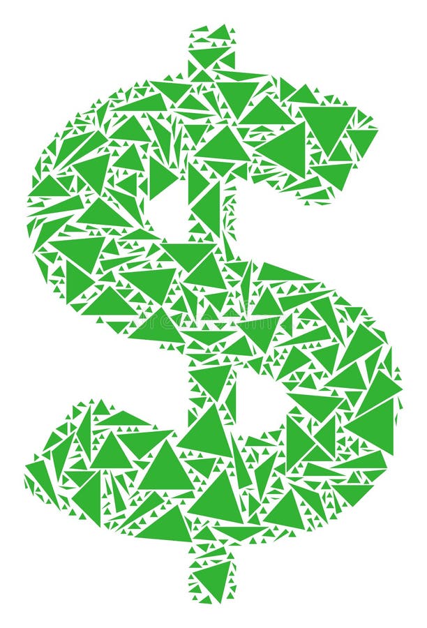 Dollar Collage of Triangles Stock Vector - Illustration of combined ...