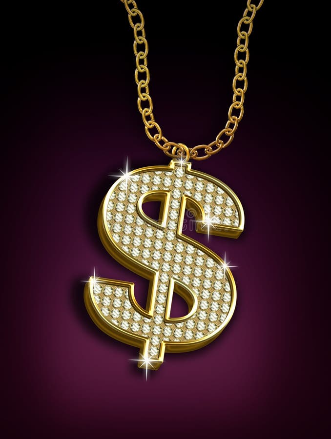 Dollar sign with chain stock illustration. Illustration of chain - 25069152